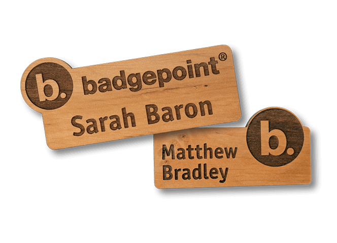 Custom Wooden Name Badges | timberline® flex by badgepoint®